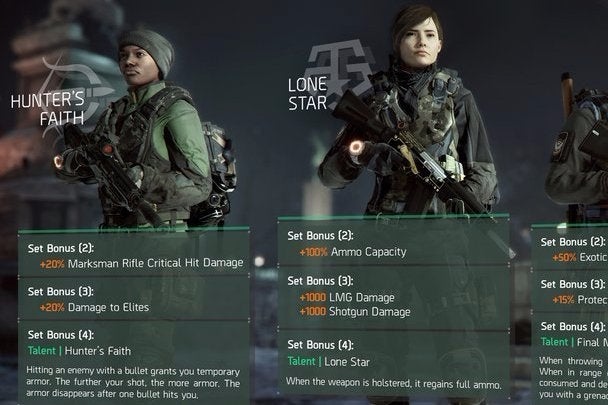 Vejam em detalhe os novos Gear Sets de The Division | Eurogamer.pt