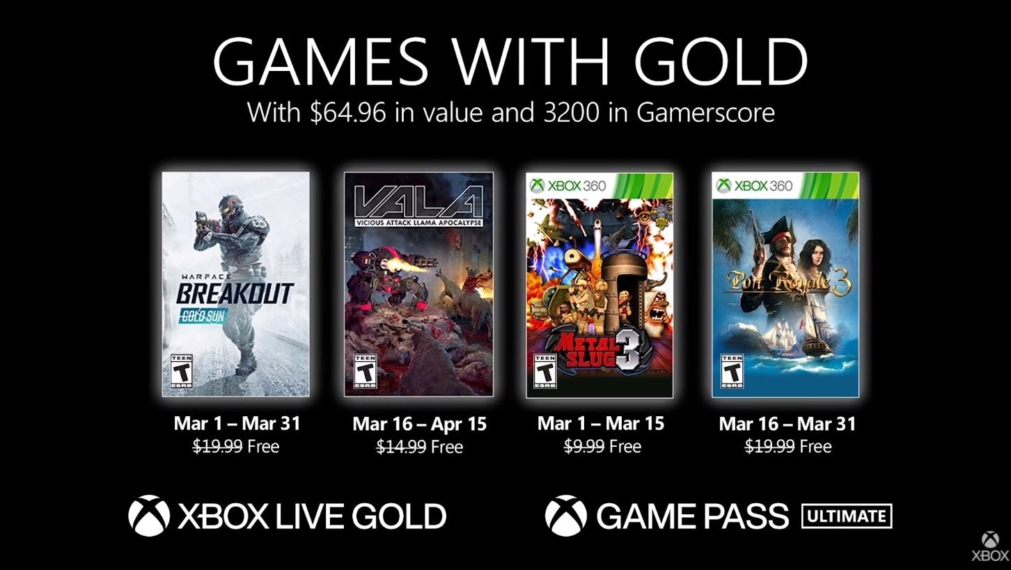 Microsoft announces March 2021 Xbox Games with Gold titles Eurogamer