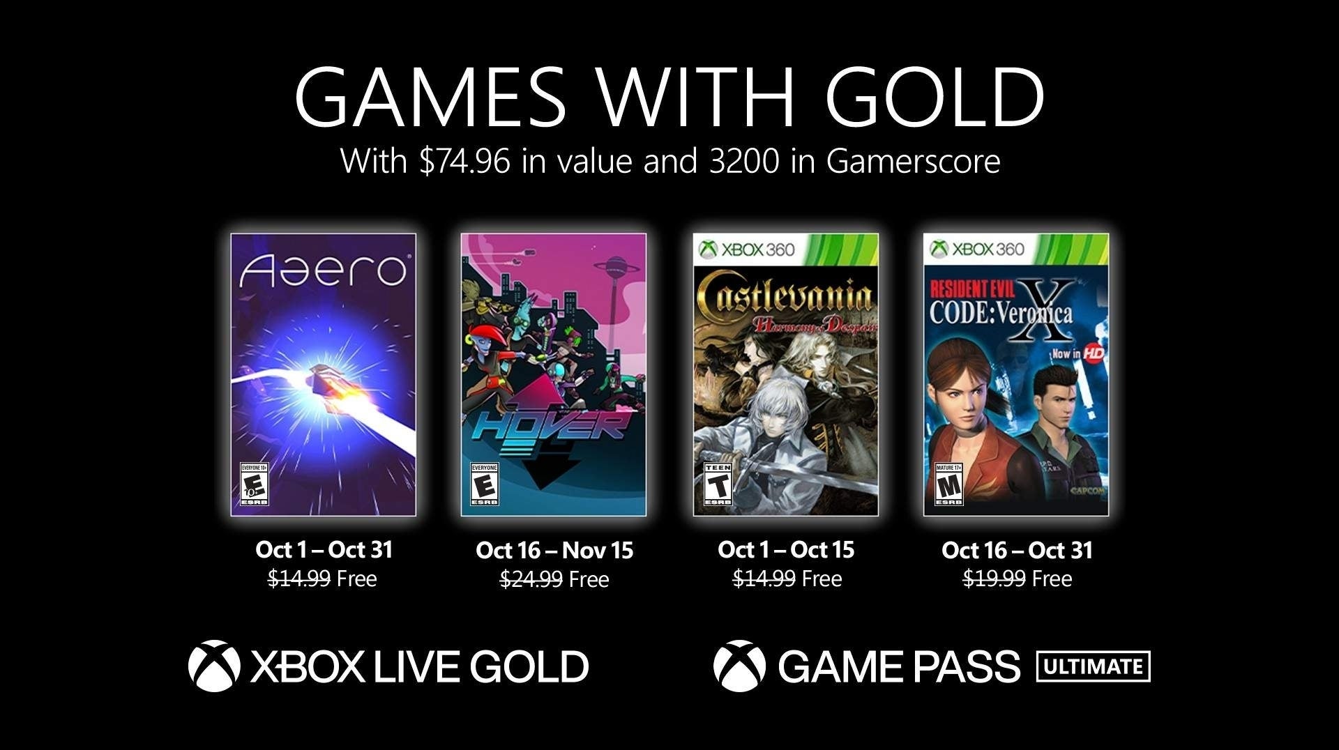 Xbox Games with Gold October lineup announced | Eurogamer.net