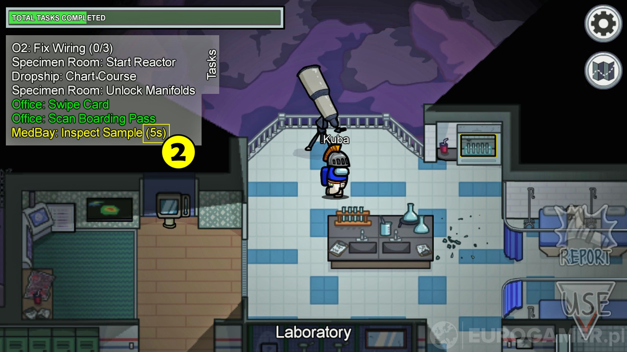 Among Us - zadanie (task): inspect sample | Eurogamer.pl