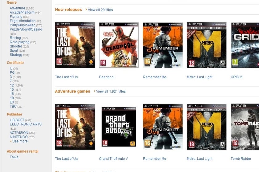 Lovefilm ditches game rentals | Eurogamer.net