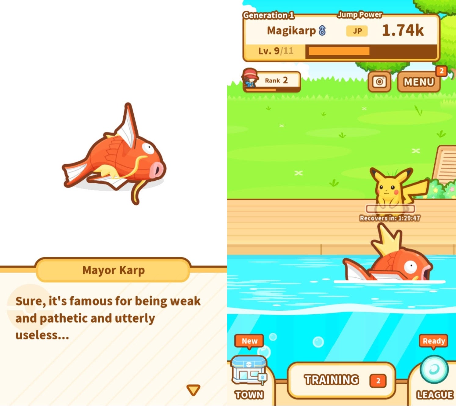 New Pokémon mobile game Magikarp Jump released today | Eurogamer.net