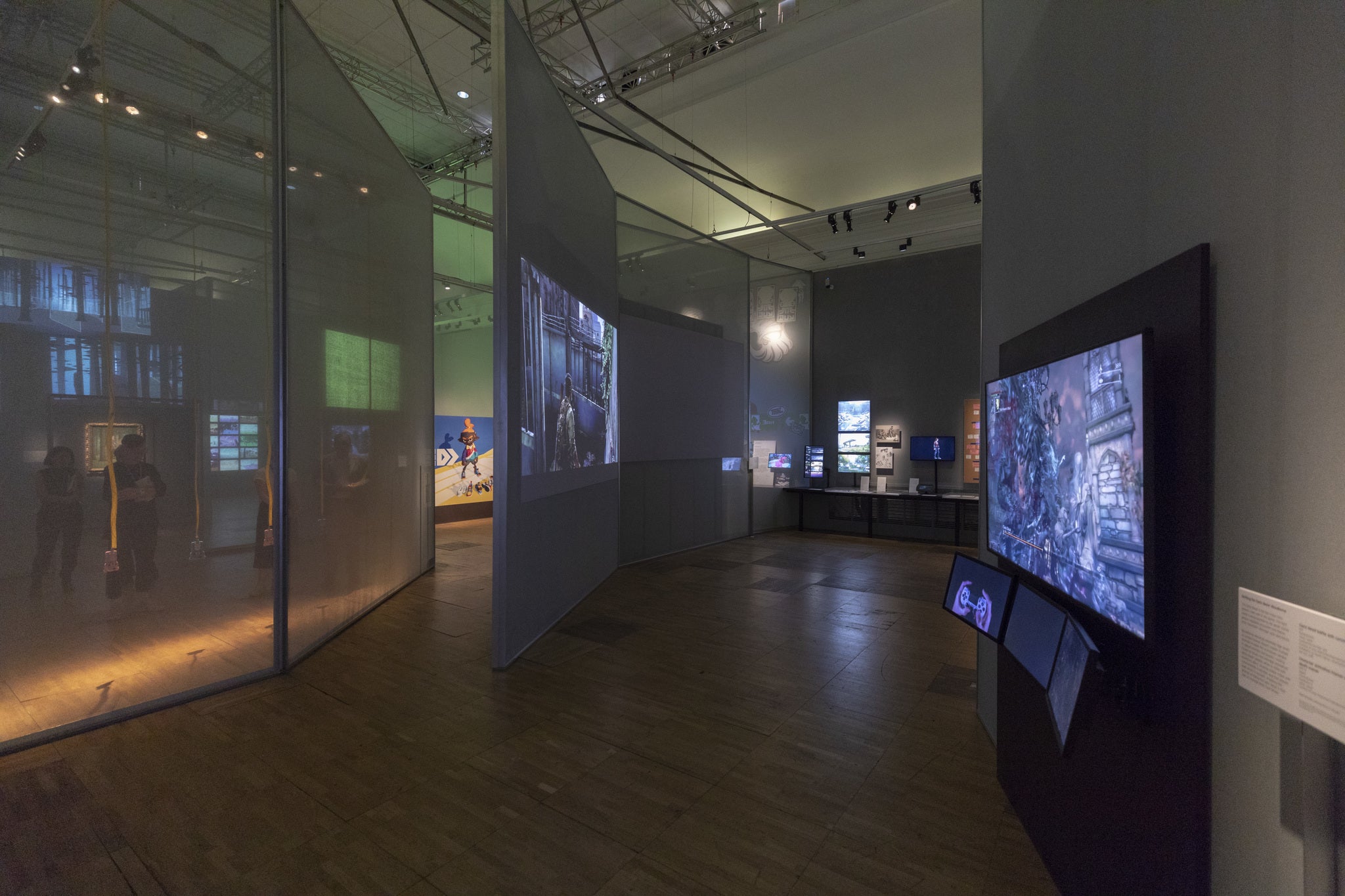 V and a video game exhibition store