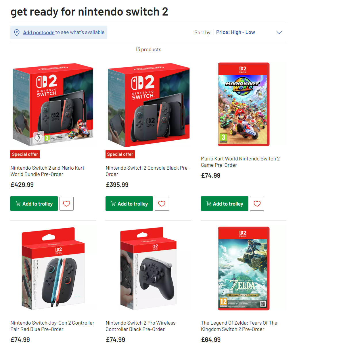 Switch 2 consoles, games and accessories are available for pre-order at ...
