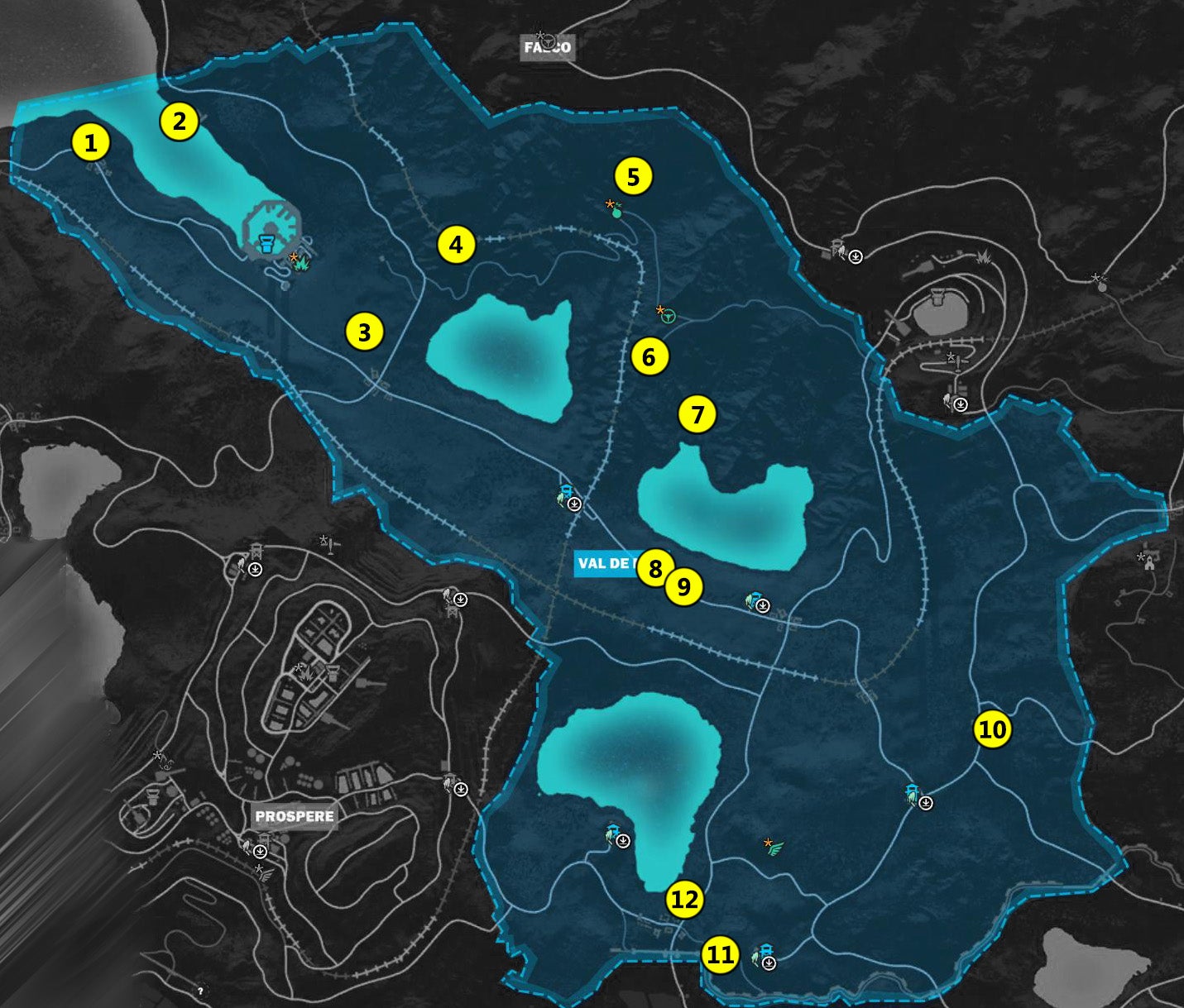 Just Cause 3 - Mapa Montana i Val De Mar: taśmy, kapliczki, grobowce i ...