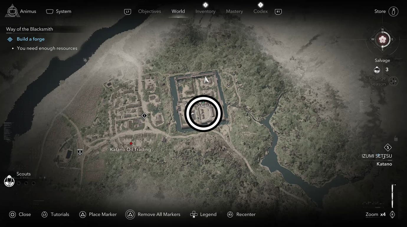 Assassins Creed Shadows Katano Castle Samurai Daisho Locations Legendary Chest And Insect Cage