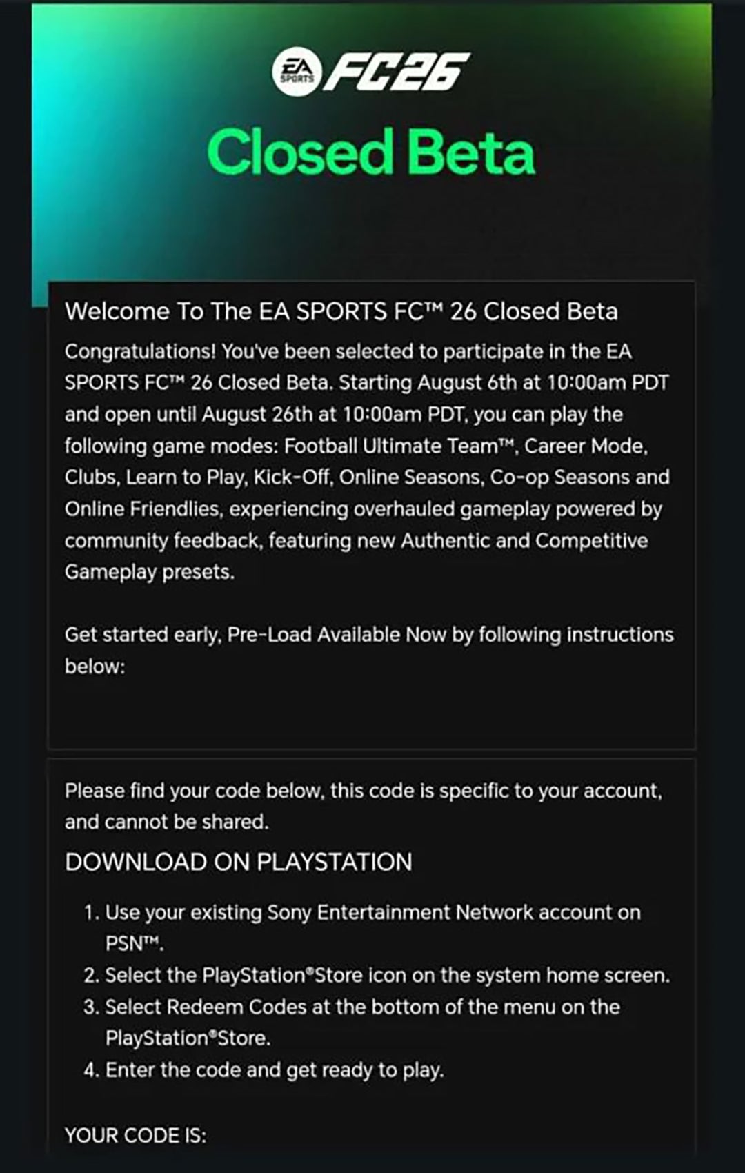 FC 26 Beta ist gestartet! – Wie ihr Codes bekommt und was ihr darüber ...