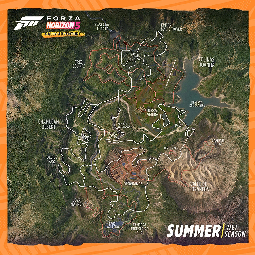 Así es el mapa de Forza Horizon 5: Rally Adventure | Eurogamer.es