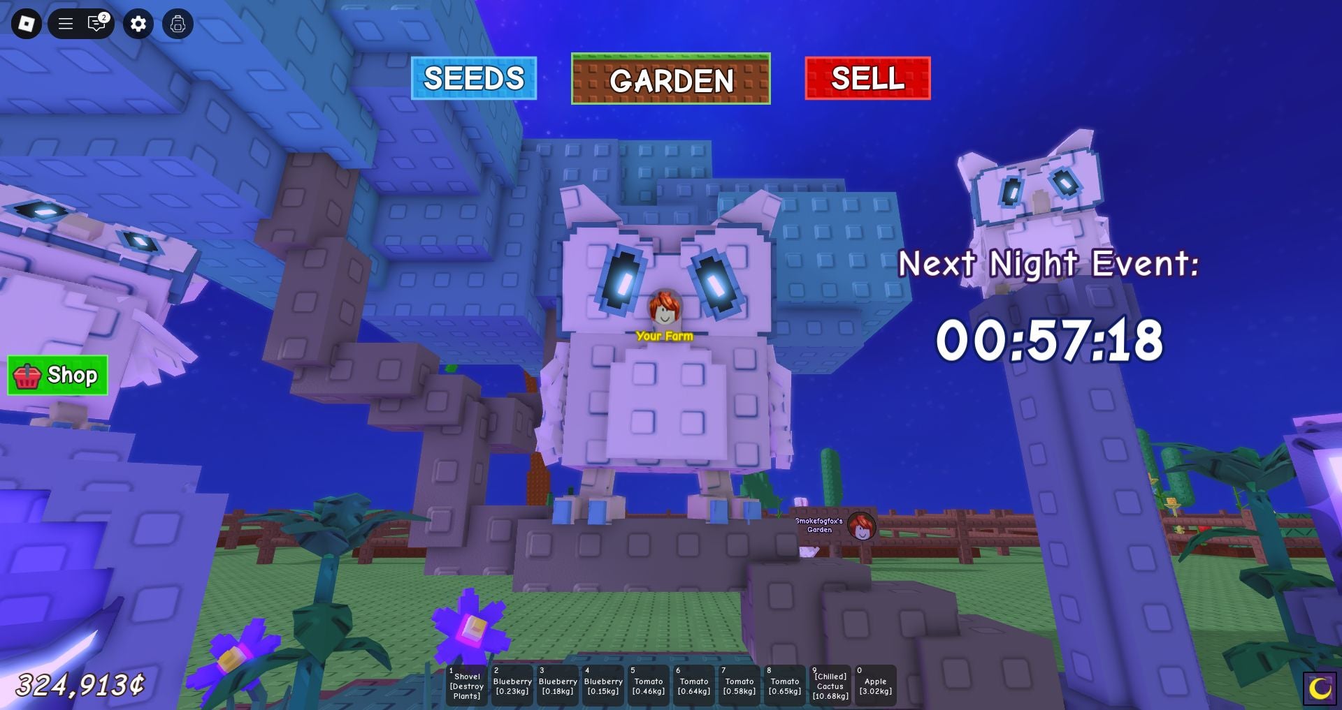 Grow a Garden Lunar event and Wise Old Owl Lunar Glow quest rewards ...