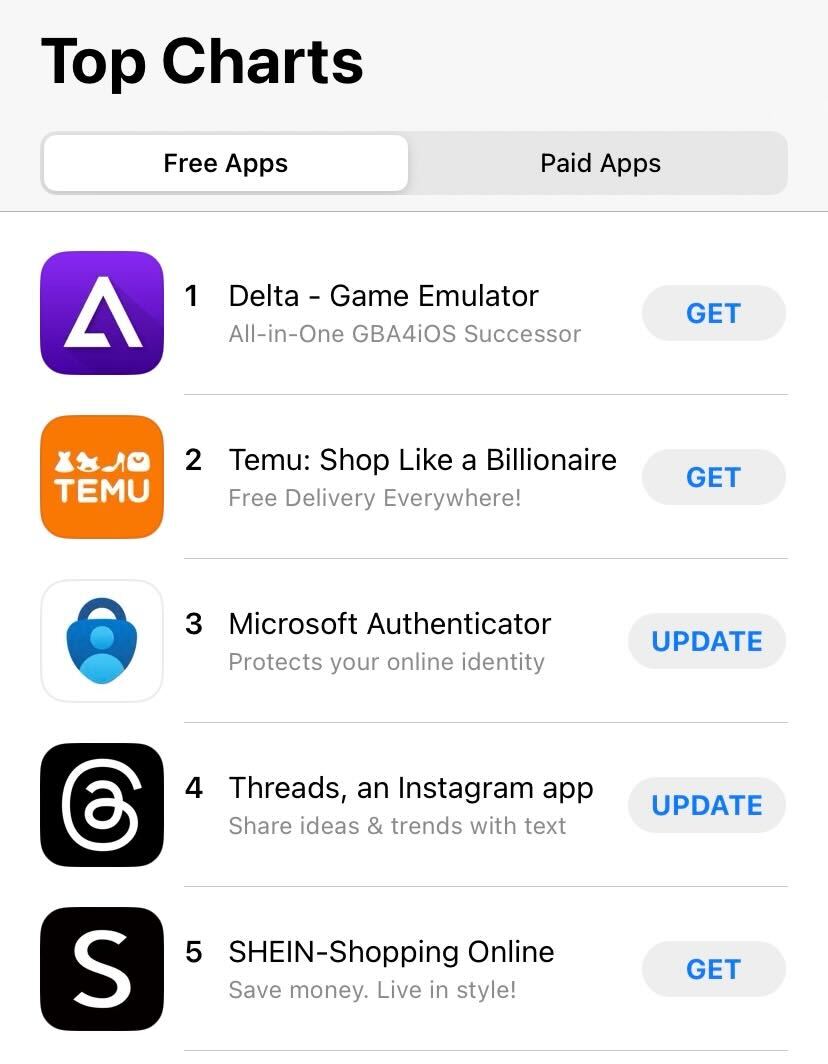 Nintendo game emulator currently top free download on iPhone App Store ...
