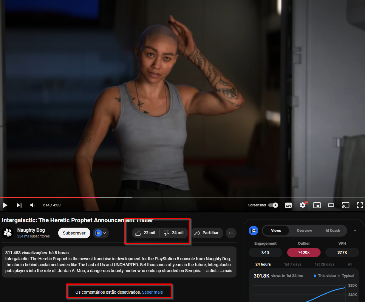 Trailer de Intergalactic: The Heretic Prophet bombardeado no YouTube ...