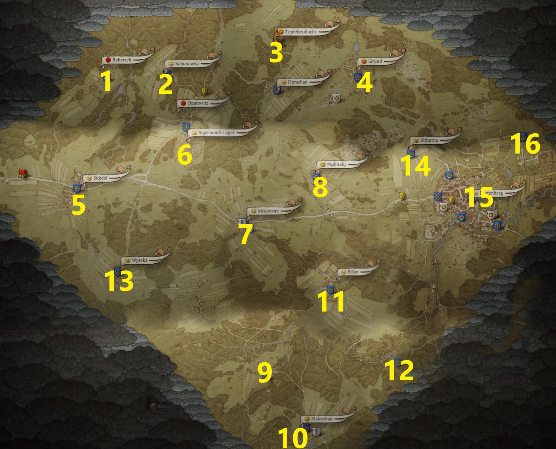 Kingdom Come Deliverance 2 - Region Kuttenberg: Karte und alle Orte ...