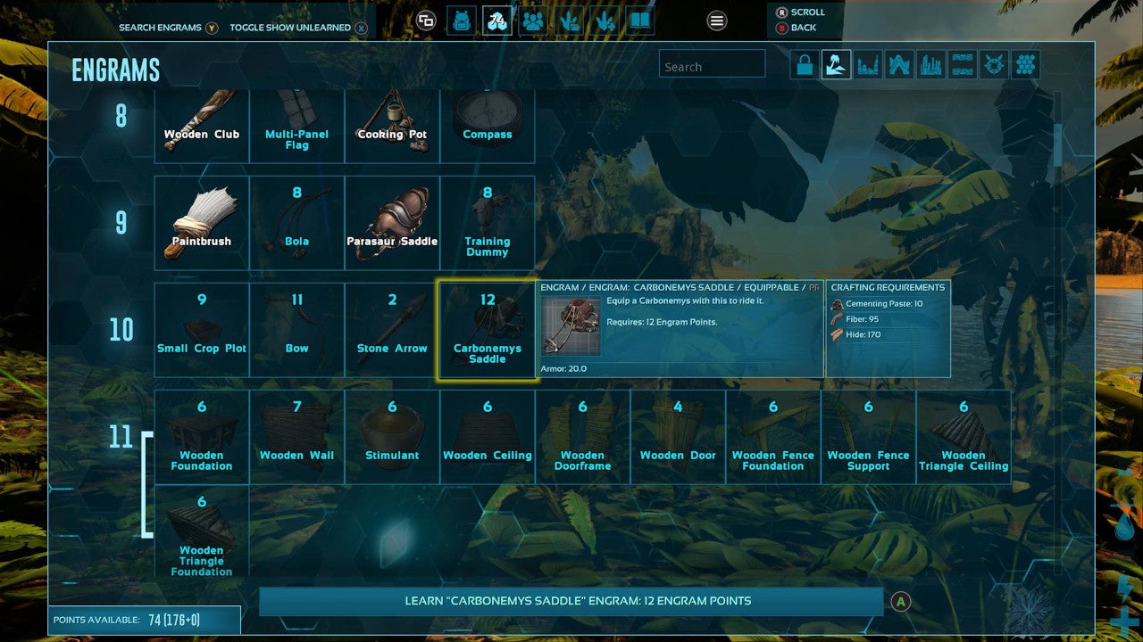 ARK Survival Evolved - interfejs: Engramy | Eurogamer.pl