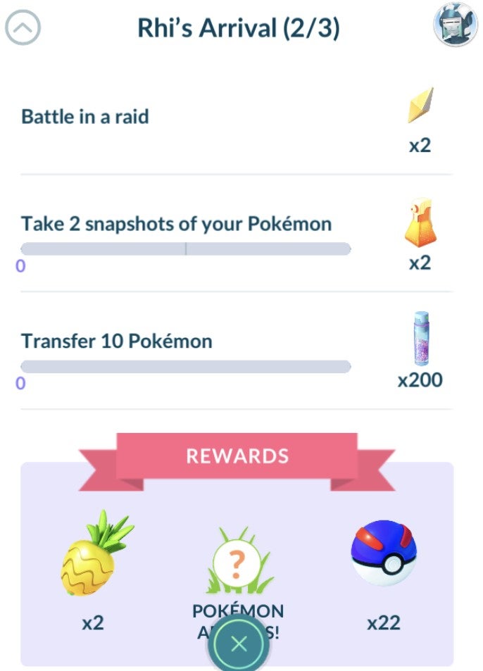Pokémon Go Rhi's Arrival research tasks, steps and rewards | Eurogamer.net