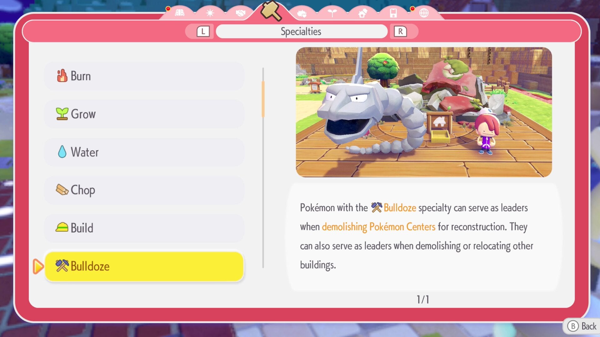 Pokémon Pokopia Bulldoze Specialty explained | Eurogamer.net