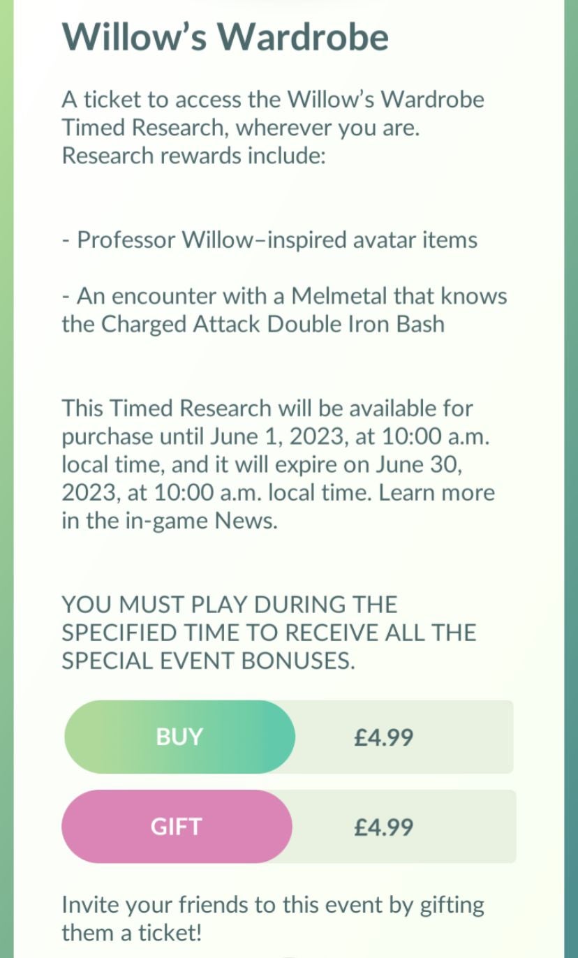 Pokémon Go Willow’s Wardrobe quest step and rewards | Eurogamer.net