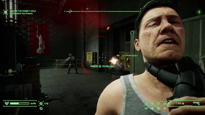 Robocop Rogue City - Unfinished Business screenshot showing you strangling a bad guy