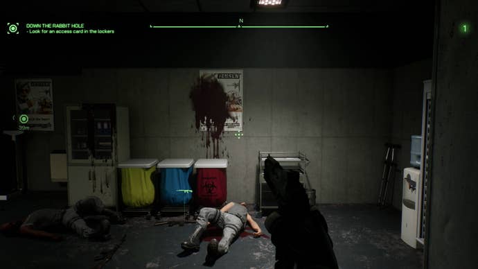 Robocop Rogue City - Unfinished Business screenshot showing blood splatter on a wall