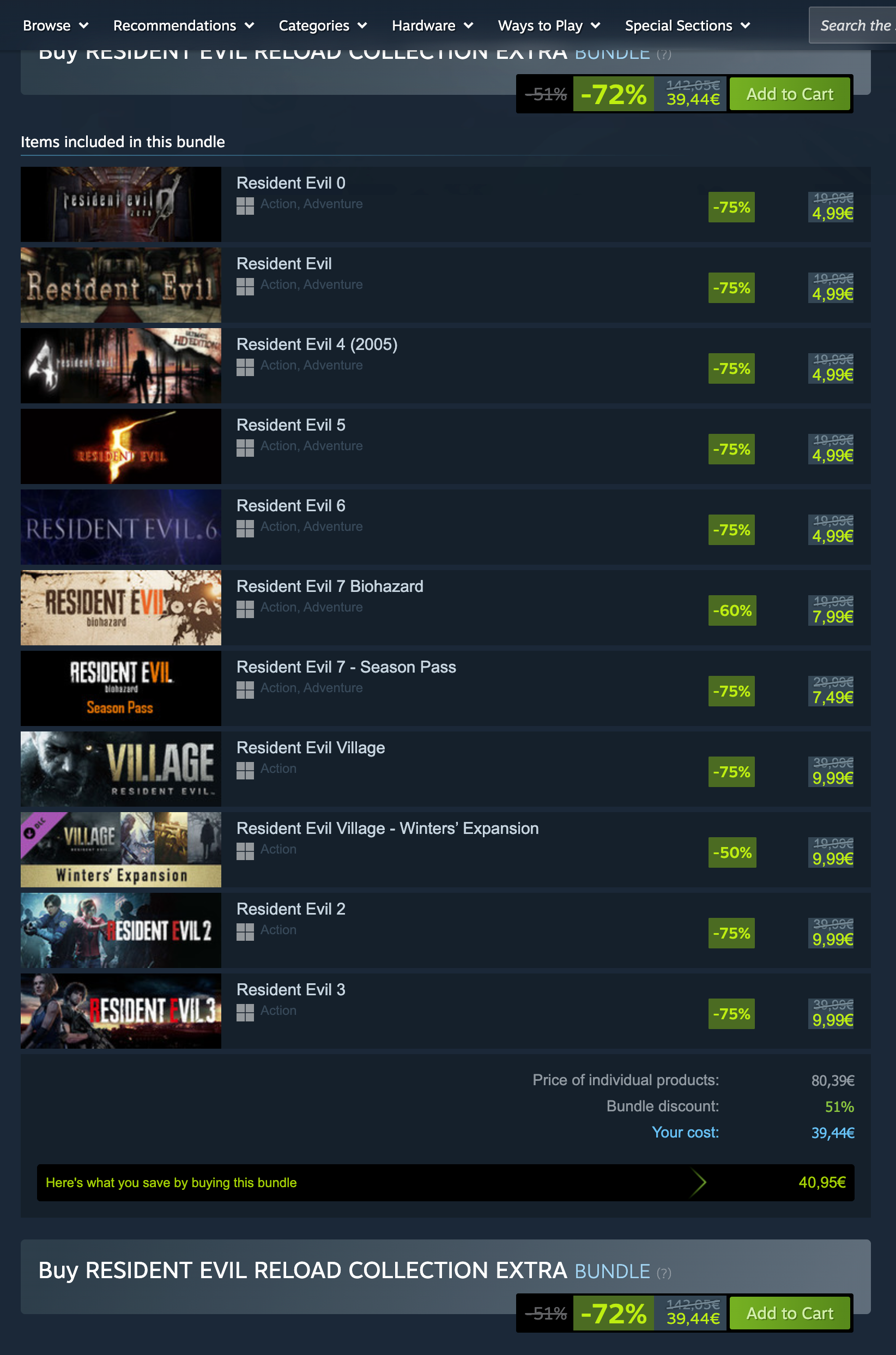 Alle Resident Evil Spiele im Komplettpaket für 39 Euro: Steam-Sale ...