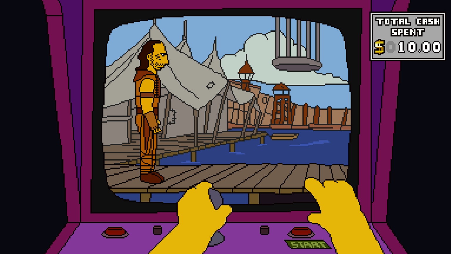 The Simpsons' famous Waterworld arcade joke is now a fully playable ...