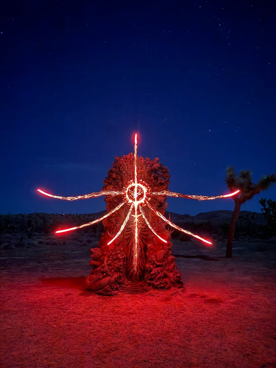 The Game Awards' Geoff Keighley teases announcement by placing a whopping demon-covered statue ...