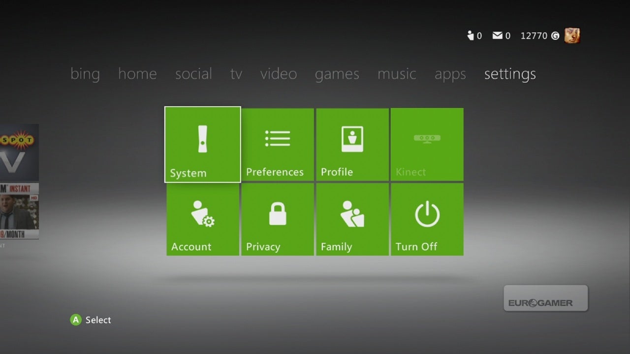 Adverts and the new Xbox 360 dashboard | Eurogamer.net