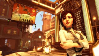 Elizabeth looking concerned in Bioshock: Infinite.