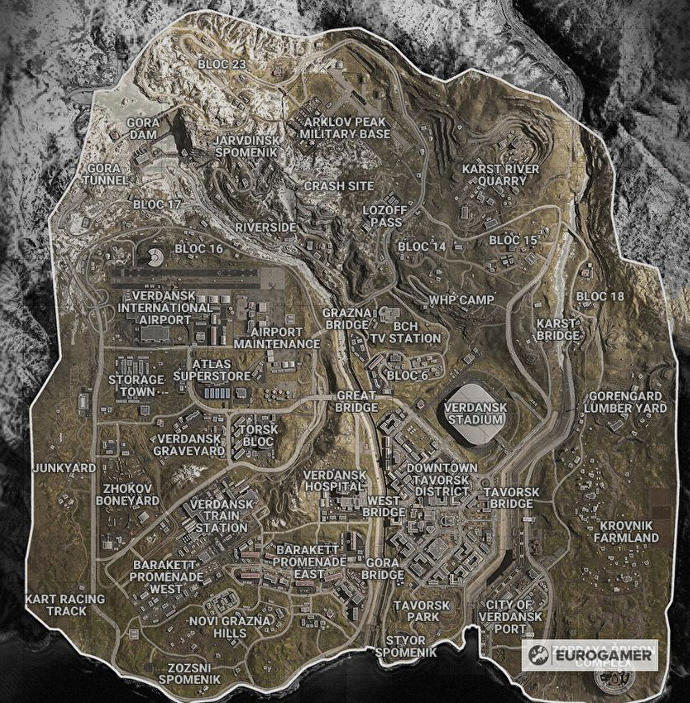 Call of Duty: Warzone map - Verdansk map uitgelegd | Eurogamer.nl