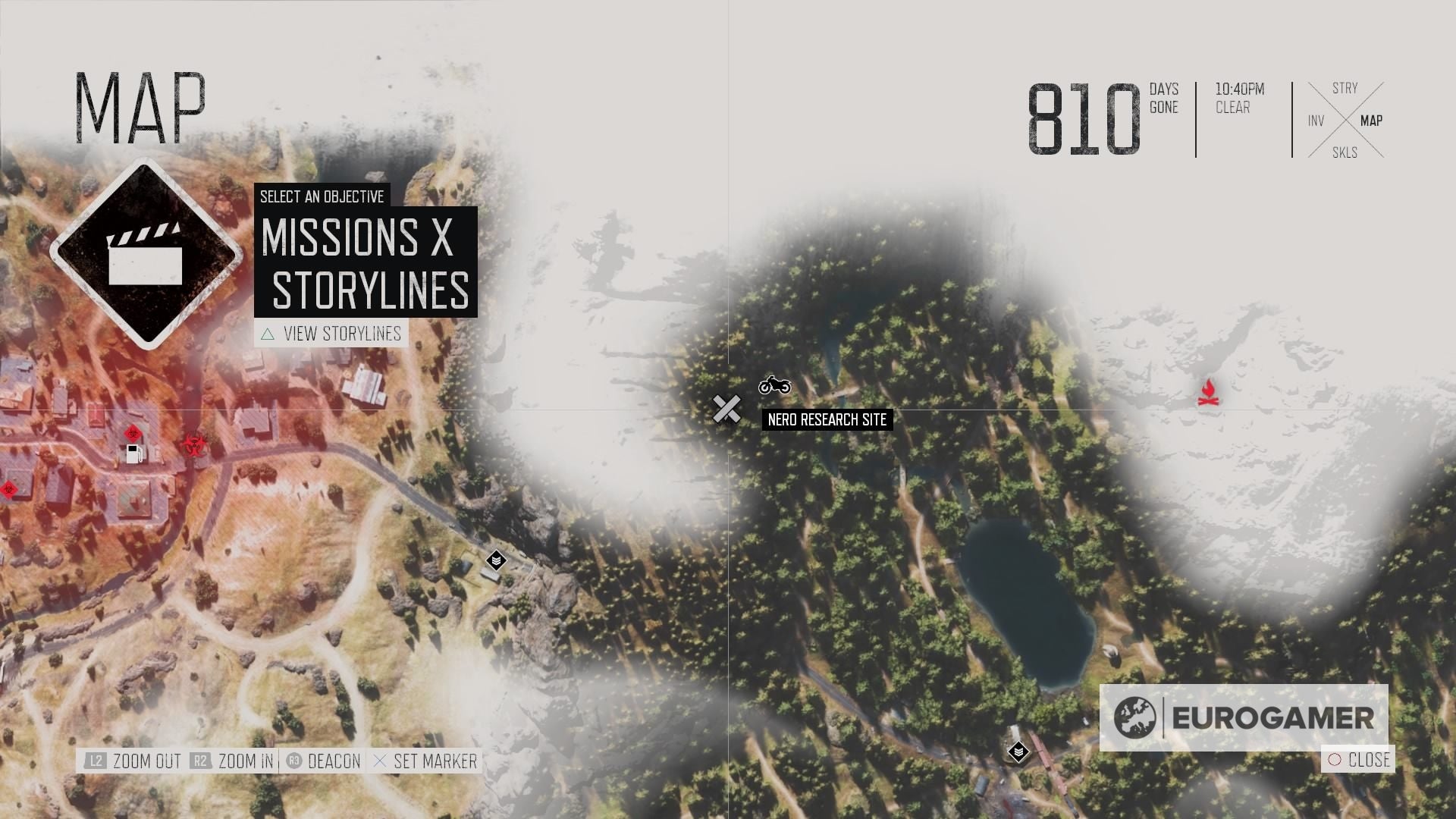 Days Gone Nero Research Site locations, Nero Checkpoint locations and ...