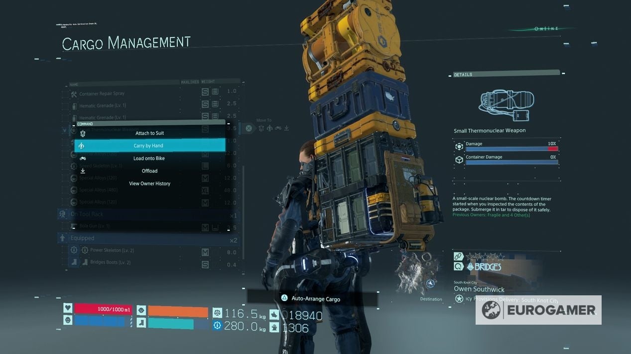 Death Stranding Small Thermonuclear Device and Order 38 mission ...