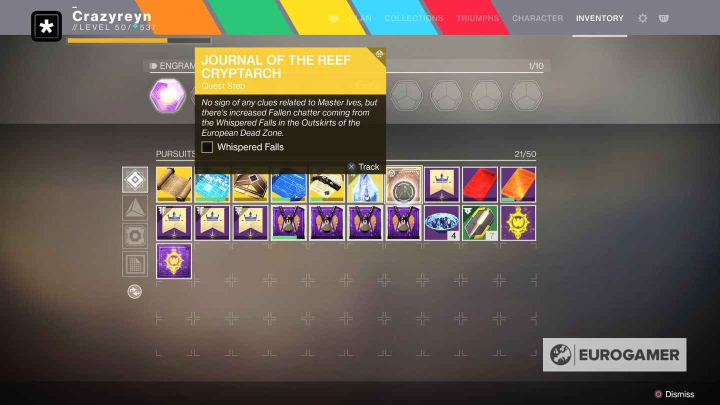 Destiny 2 Thunderlord quest steps: All Journal of the Reef Cryptarch ...