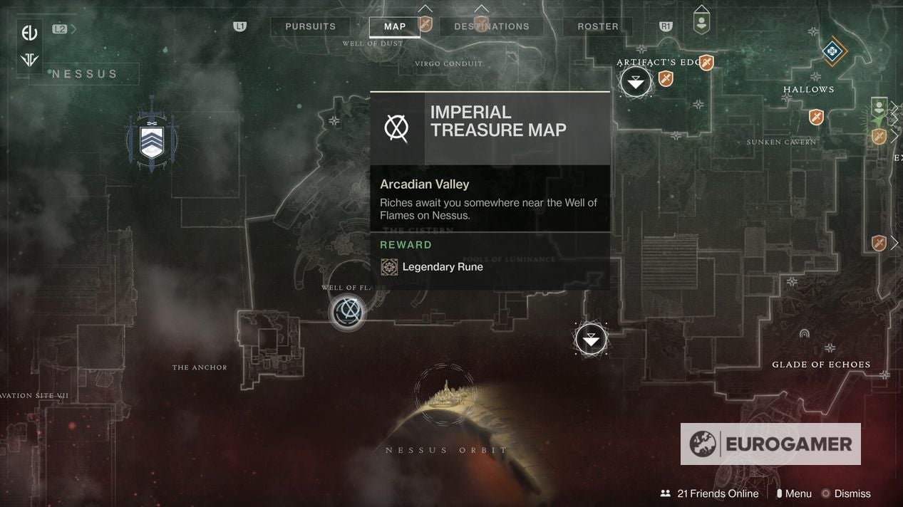 Destiny 2 Imperial Treasure Map locations: Endless Gate, Diaviks Mine ...