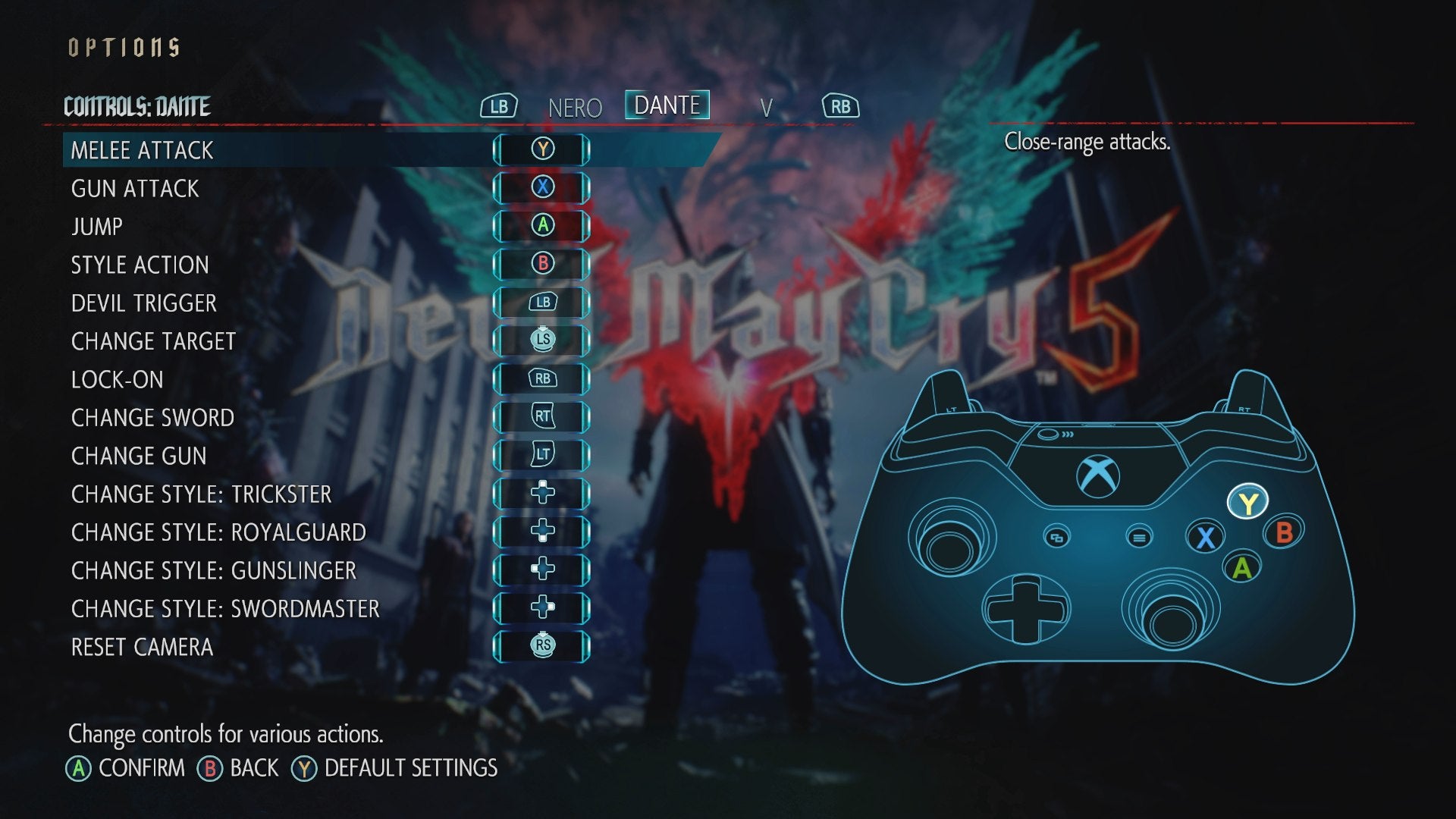 Devil May Cry 5 Controls - Dante, Nero, and V Control Layouts in Devil ...