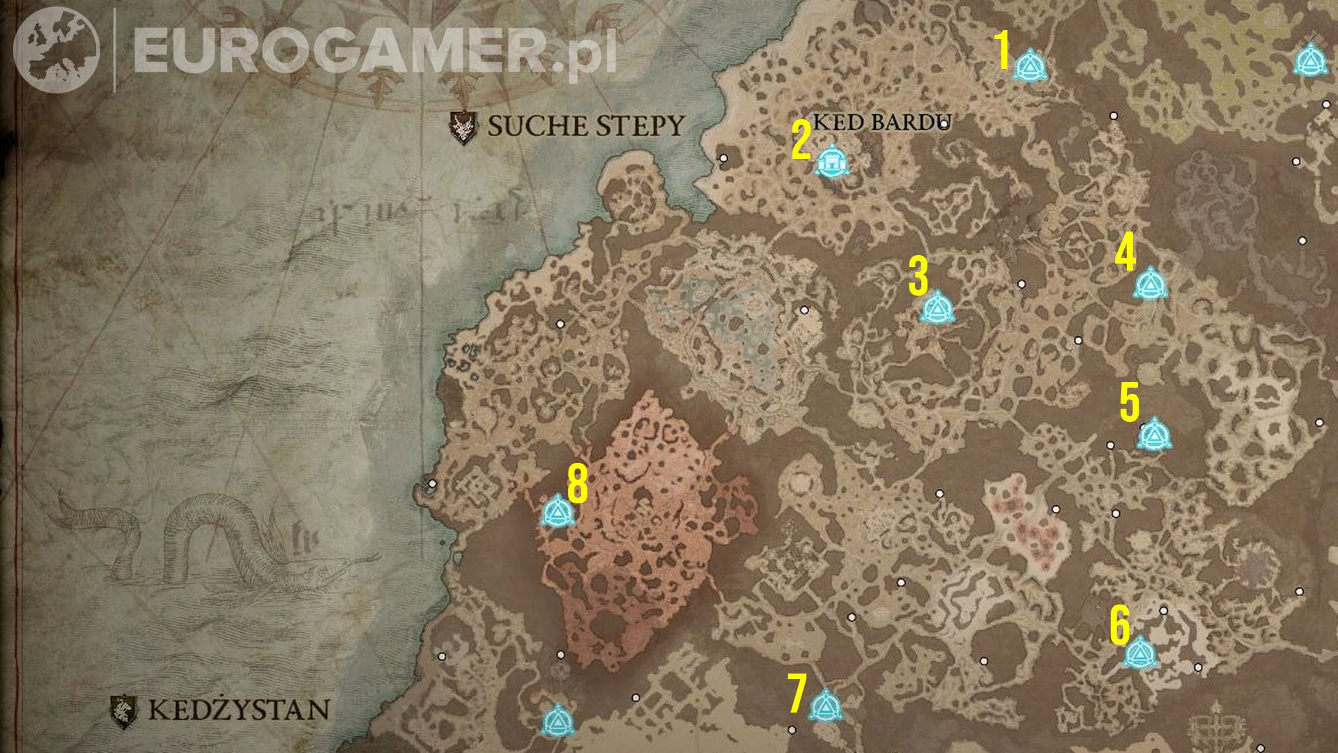 Diablo 4 - punkty nawigacyjne: Suche Stepy | Eurogamer.pl