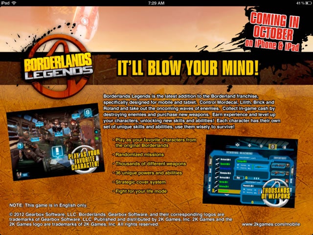 Borderlands Legends iOS shooter revealed, out this month | Eurogamer.net