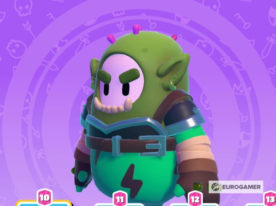 Fall Guys Season 2 skins and patterns, including the Orc, Jester and ...
