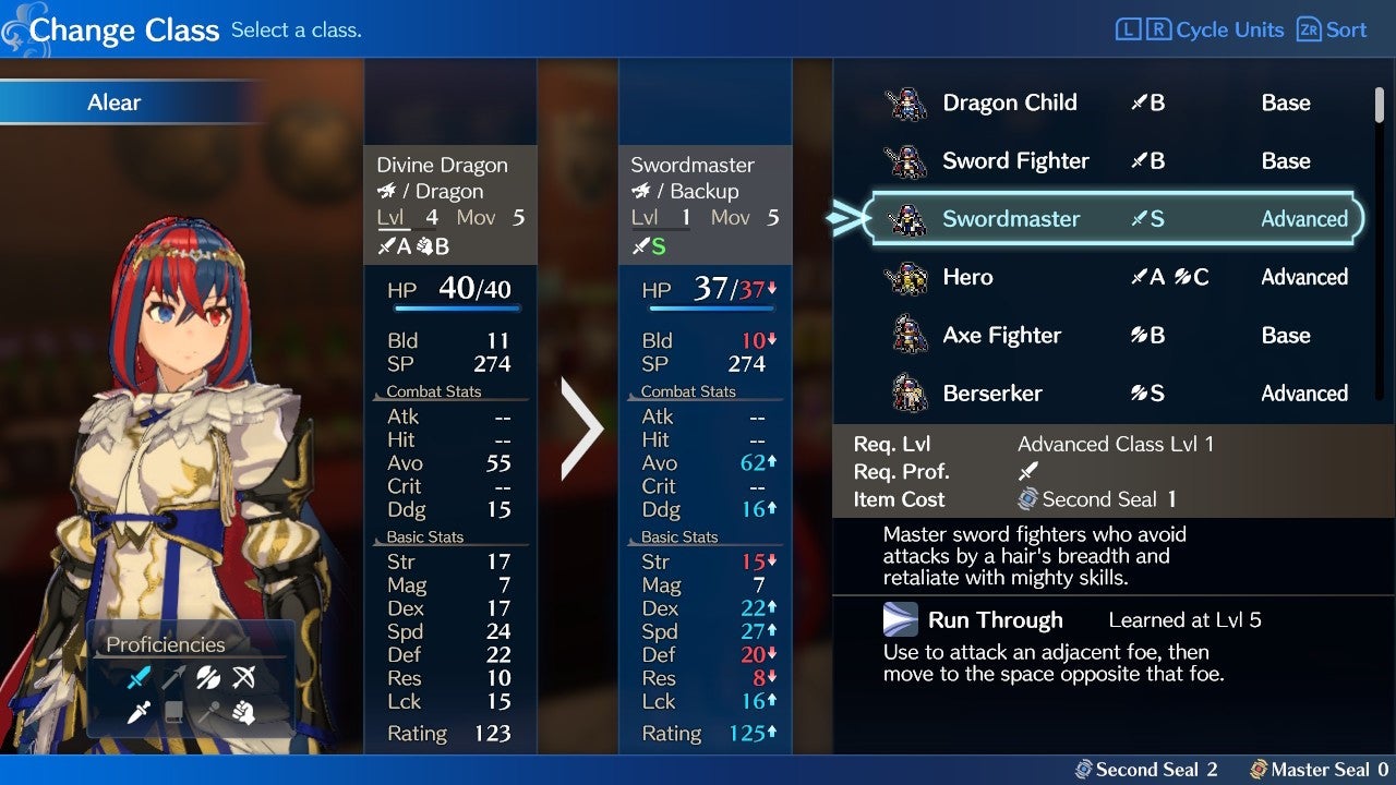 How to change class to Advanced units and Master Seals in Fire Emblem ...