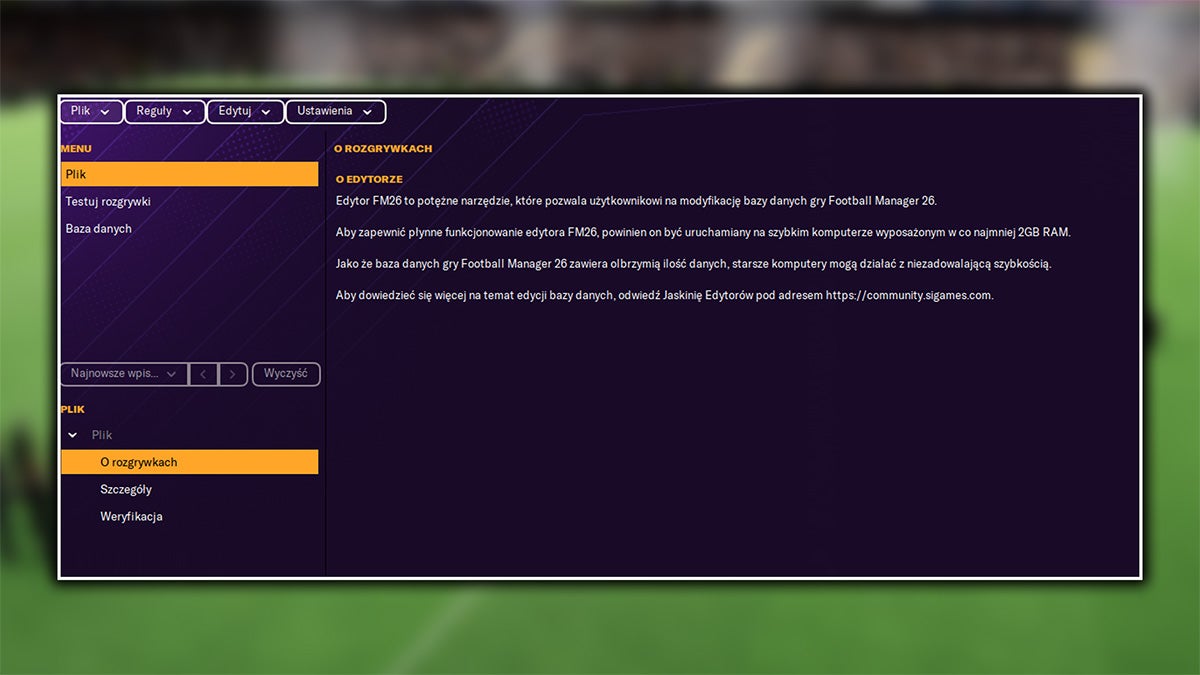 Football Manager 26 - jak działa edytor w grze, Pre-Game Editor ...