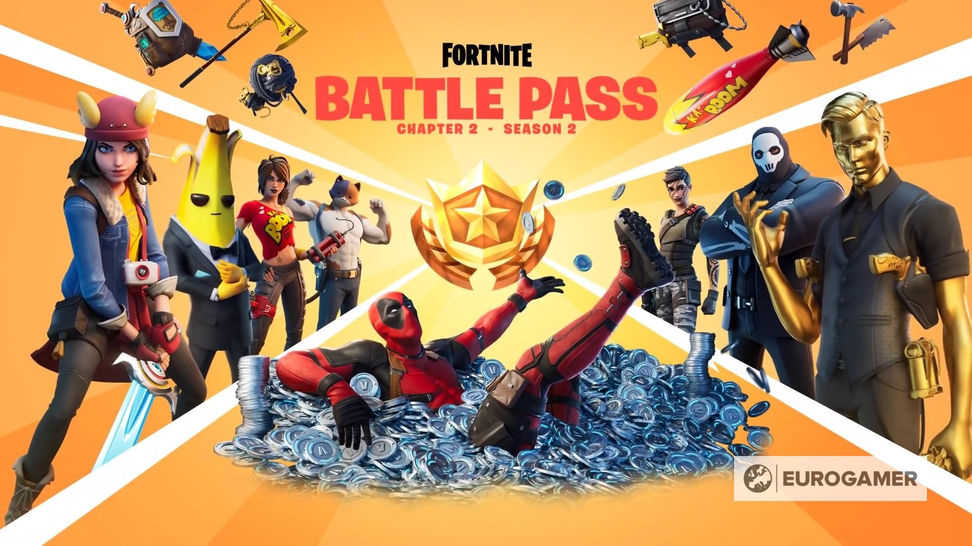 Fortnite Chapter 2 Season 2 Battle Pass skins, including Maya, Midas ...