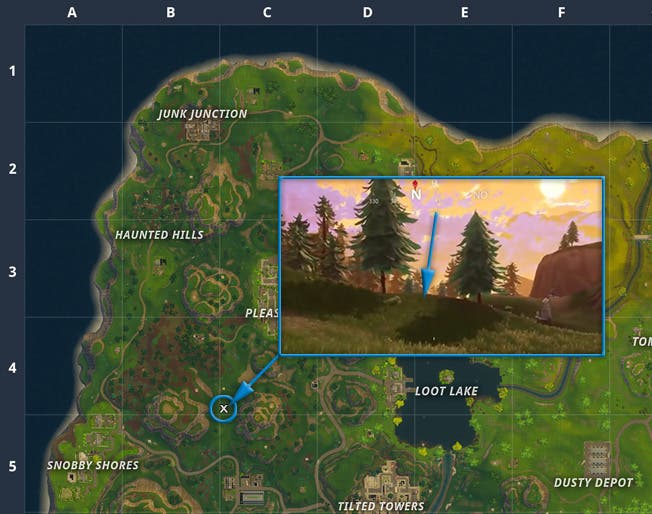 Fortnite Battle Royale Schatzkarte Snobby Shores Battle Pass