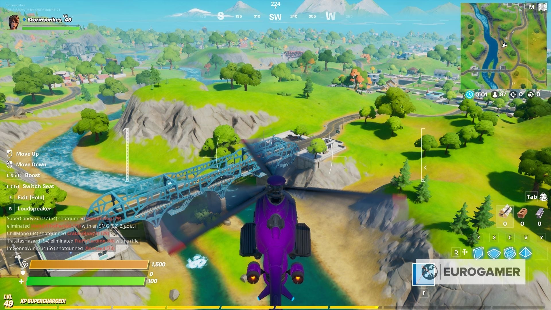 Fortnite: Fly a choppa under Purple, Red and Blue steel bridges ...