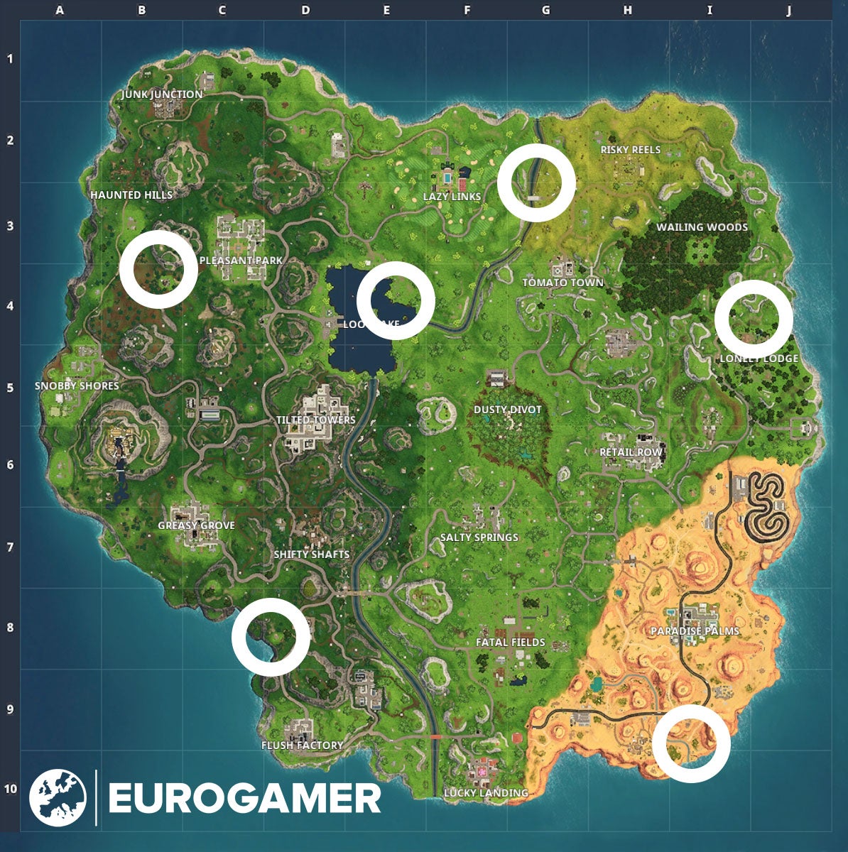 Fortnite Clay Pigeon locations - Where to find Clay Pigeon shooting at ...