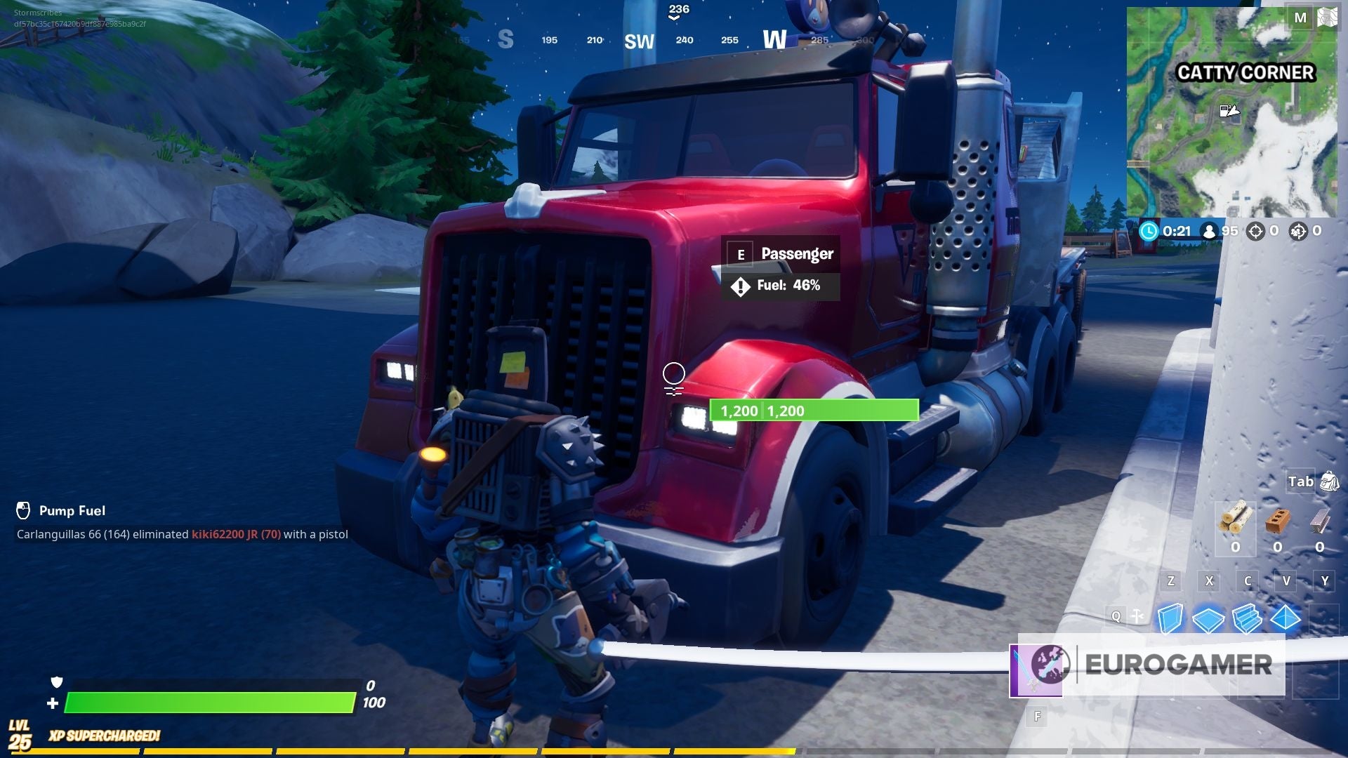 Fortnite - Gas up a vehicle at Catty Corner explained | Eurogamer.net