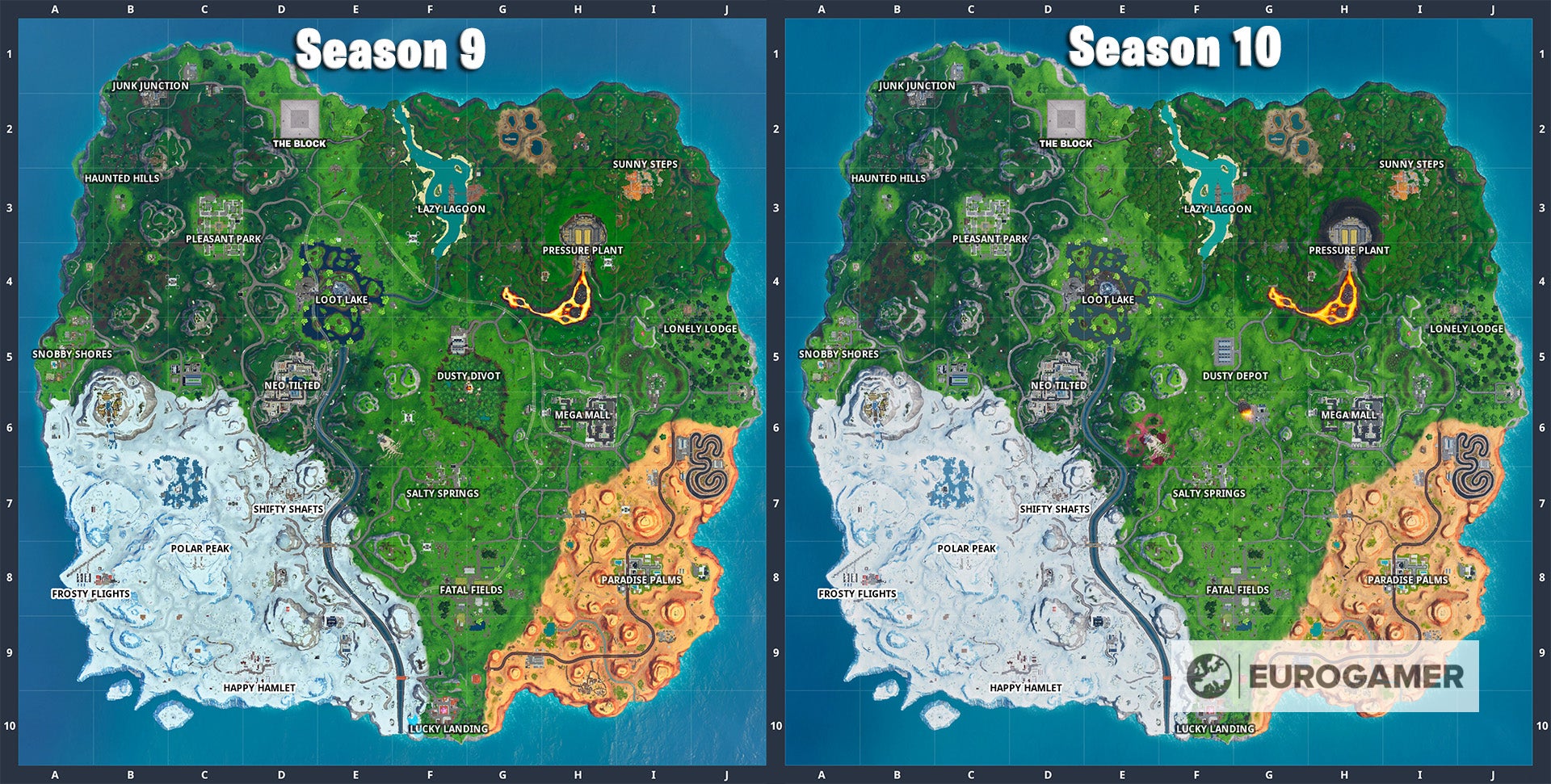 Fortnite Season 10: Karte – Alle neuen Orte und was sich auf der Map ...
