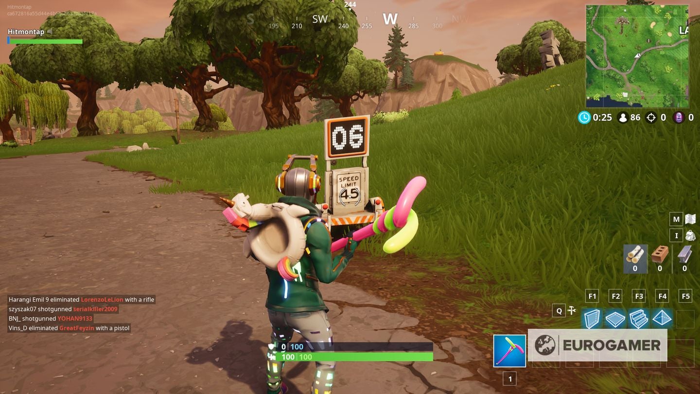 Fortnite Radar Sign locations: how to record a speed of 27 or more at ...