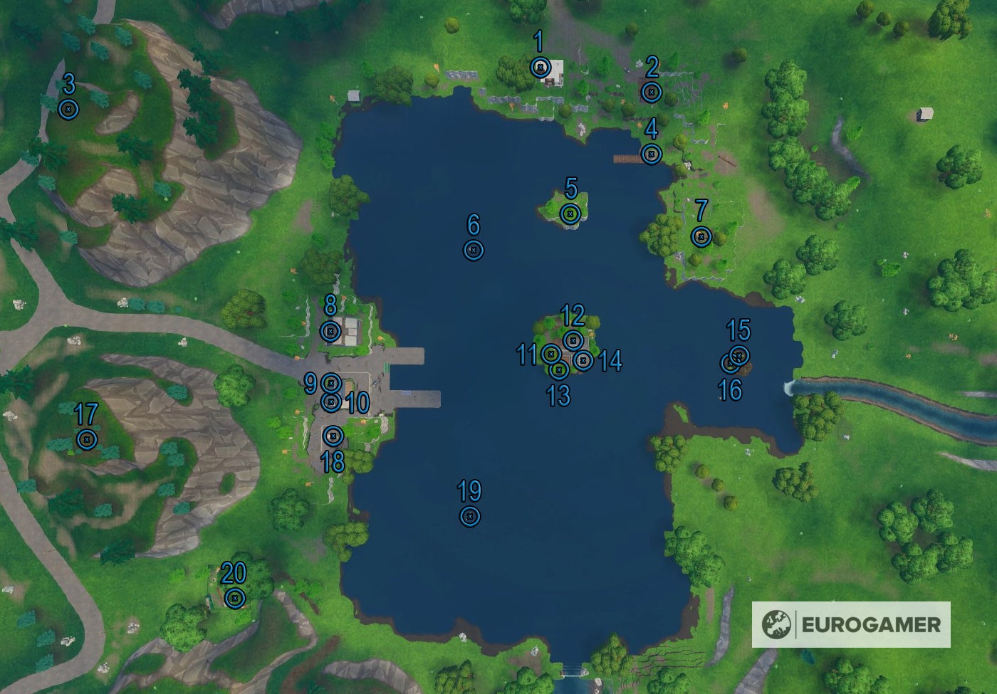 Fortnite: Truhen bei Loot Lake - Karte mit allen Fundorten | Eurogamer.de