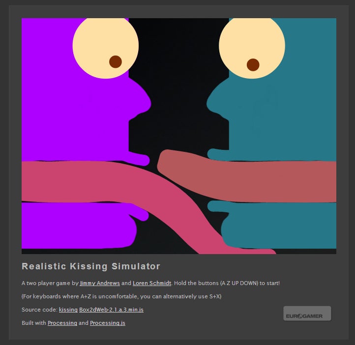 Don't snog your arm, play Realistic Kissing Simulator | Eurogamer.net