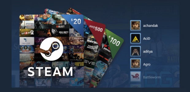 Steam gift card digital store