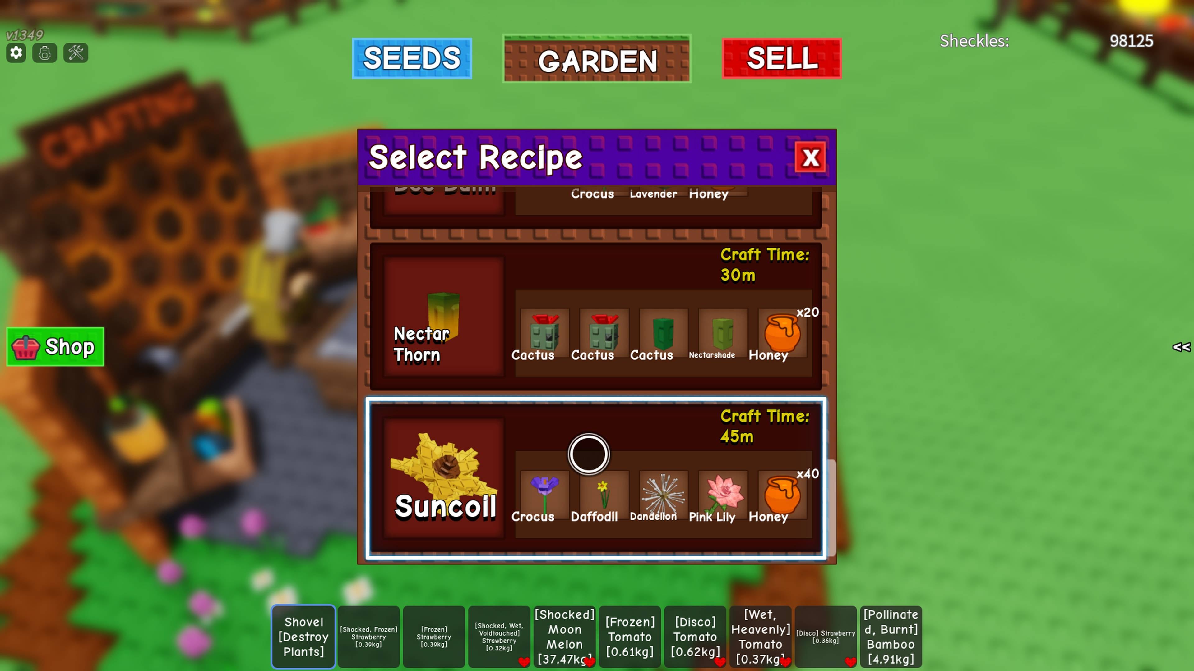 Working Bees update and all crafting recipes in Grow a Garden ...