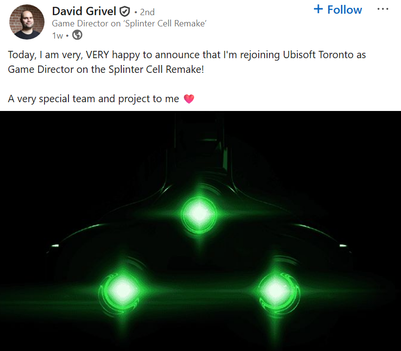 Ubisoft's Splinter Cell remake gets another new game director, but it's ...